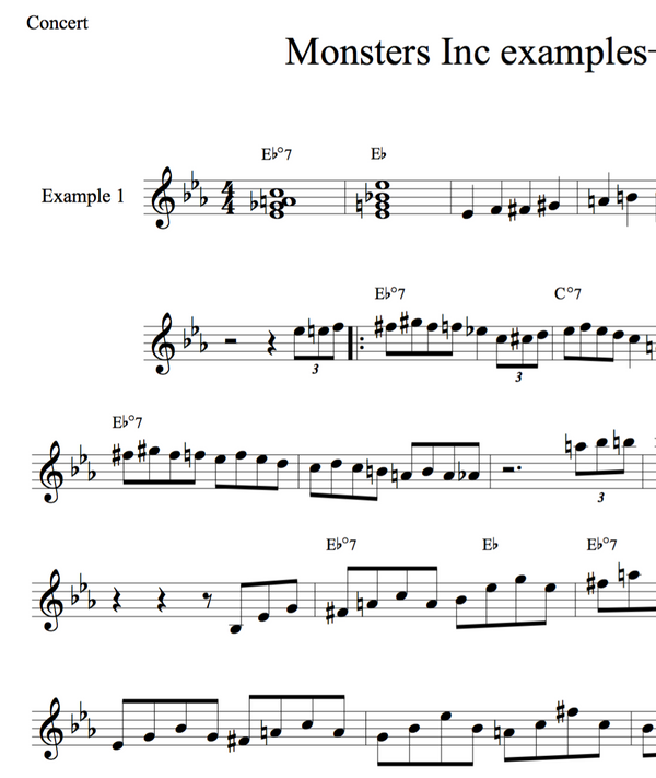 Monsters Inc- Jazz analysis + corollary exercises | Jazzduetshop Monsters Inc- Jazz analysis + corollary exercises | Jazzduetshop