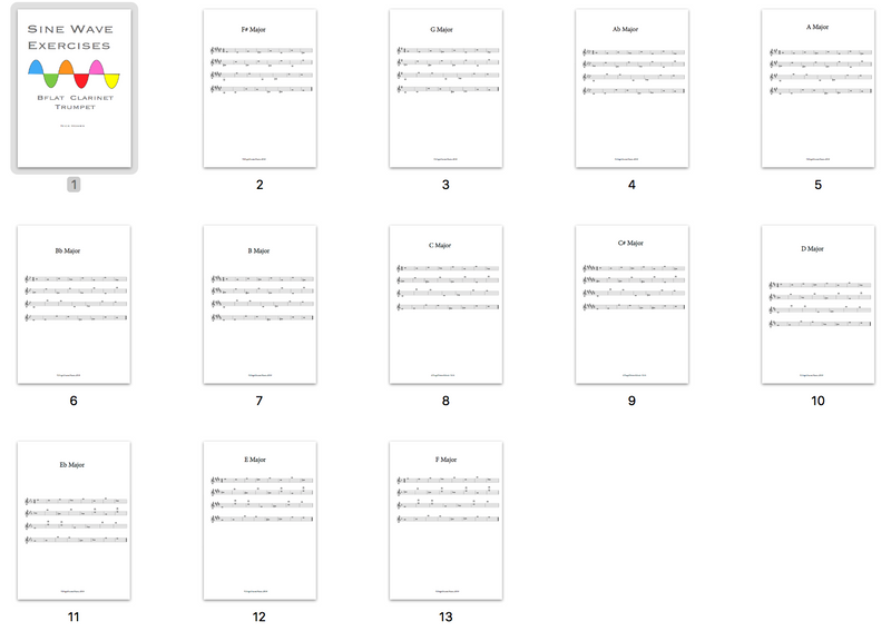 Sine Wave Tuning Exercises for Trumpet/Clarinet | Jazzduetshop